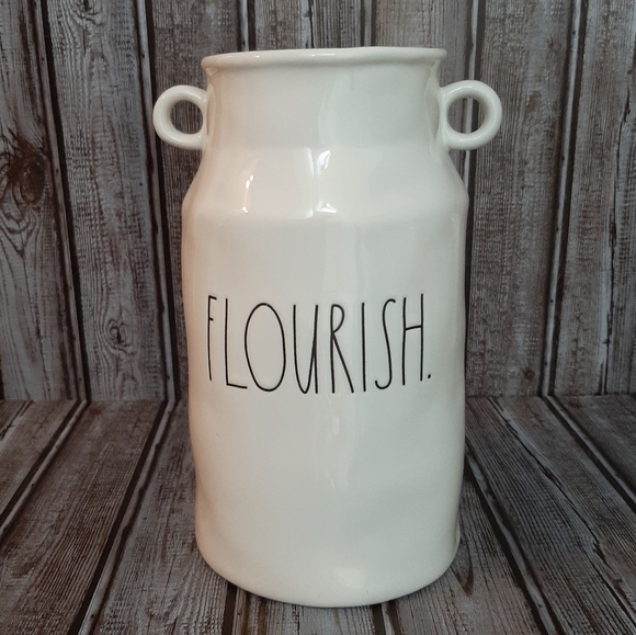 Rae Dunn | Accents | Rae Dunn Flourish Milk Container Flower Vase ...